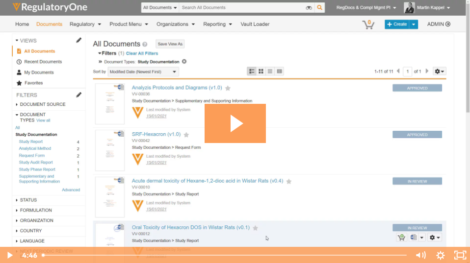 RegulatoryOne RegDocs Introduction Demo | Veeva Industries RegulatoryOne RegDocs Introduction Demo | Veeva Industries